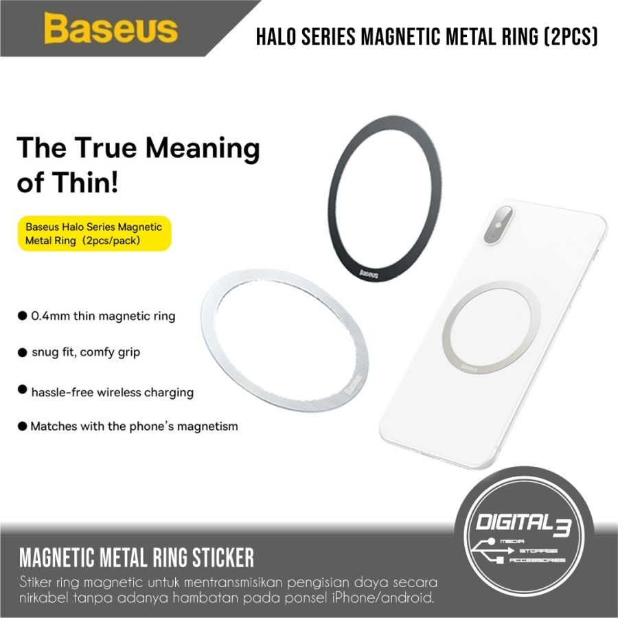 Jual Baseus Halo Series Magnetic Metal Ring Plate Magsafe Thin Sticker ...