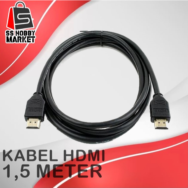 Jual KABEL HDMI HITAM 1,5 meter UNIVERSAL PC TV STB PS3 PS4 PS5 CCTV ...