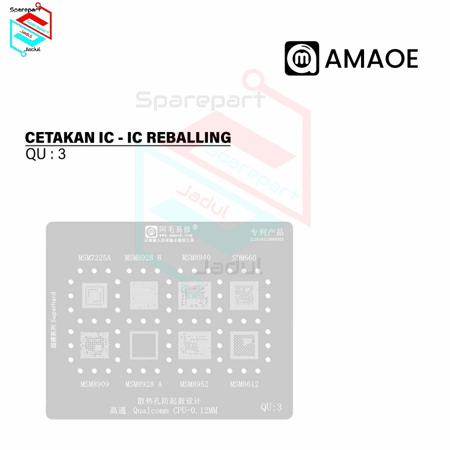 Jual Amaoe QU 3 Cetakan IC High quality For MSM7225A MSM8928 MSM8940 ...