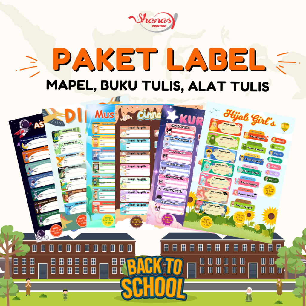 Jual Paket Sticker Label Mapel, Label Buku, Label Alat Tulis tersedia ...