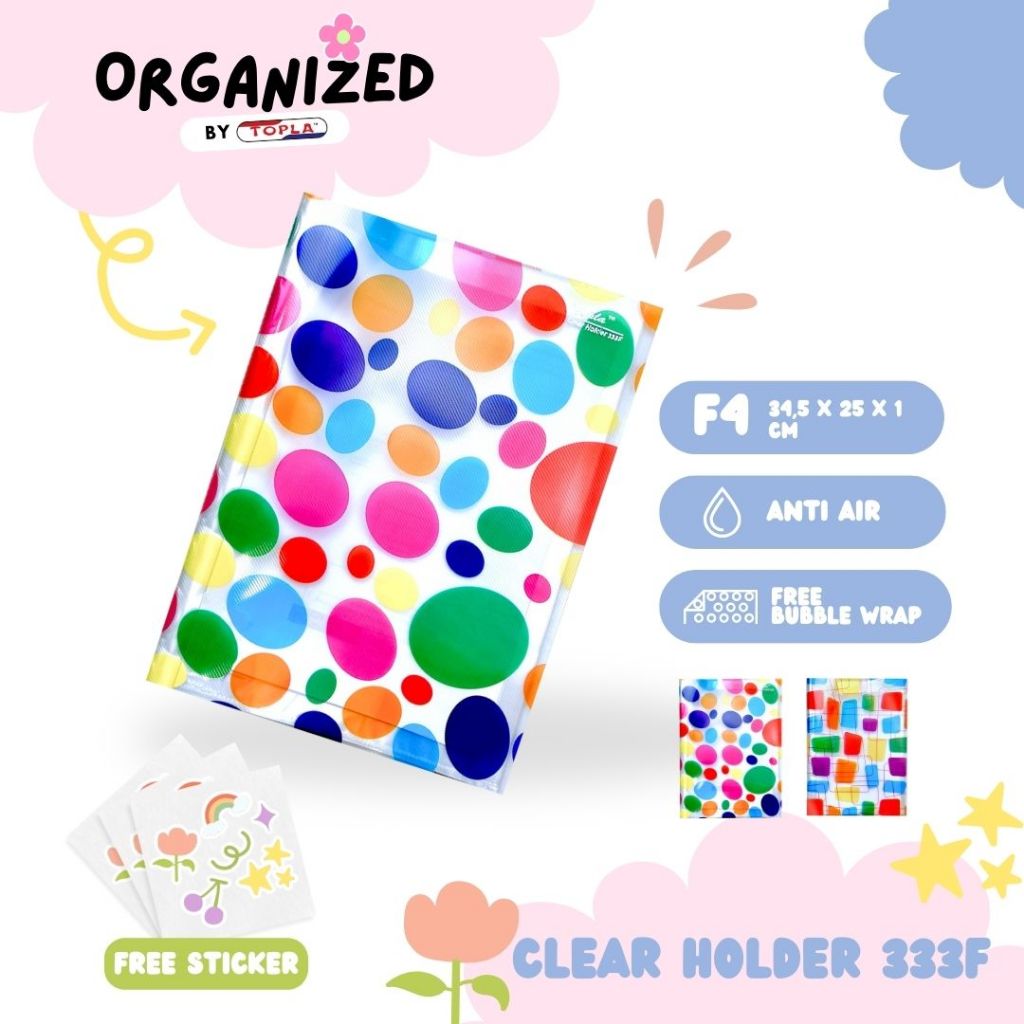 Jual TOPLA Clear Holder Motif Map Dokumen 20File 40File Folio F4 Map ...
