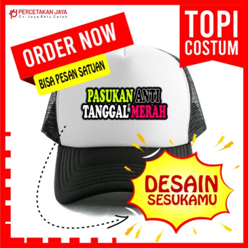 Jual 1 HARI JADI - TOPI SABLON CUSTOM [DESAIN FULL COLOUR] | Shopee ...
