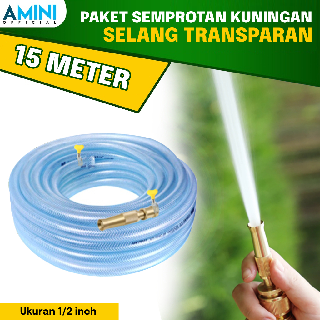Jual AMINI Paketan Selang Air 2 Meter Sampai 15 Meter Selang Air Benang Transparan Dengan ...