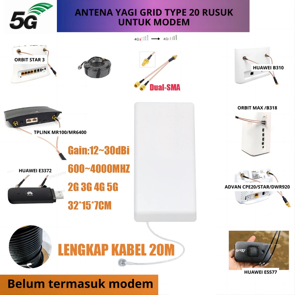 Jual 5G 30cm 600-4000 MHZ Antena Orbit Star 2 Star N1 Star N2 Orbit Pro ...