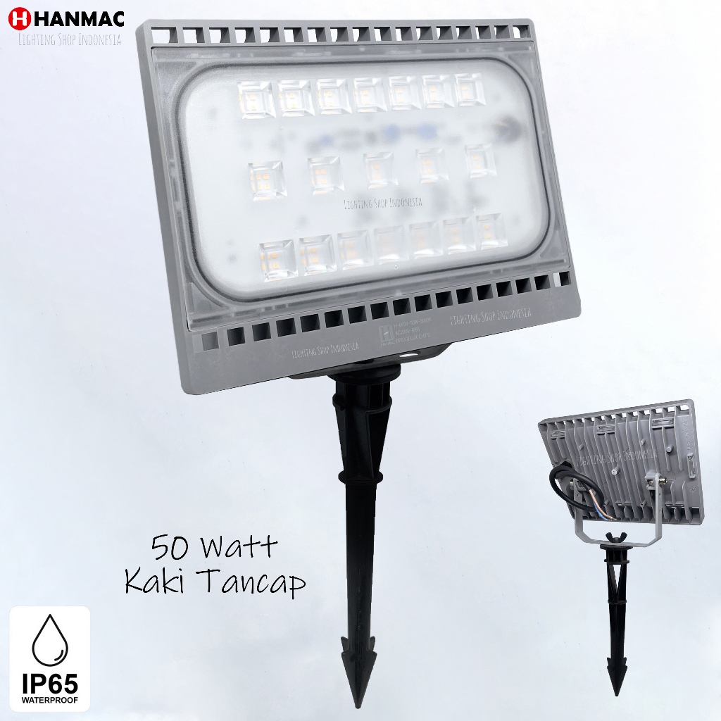 Jual Lampu kap sorot led 30watt 50watt 220V flood light outdoor tembak IP65 waterproof kaki ...