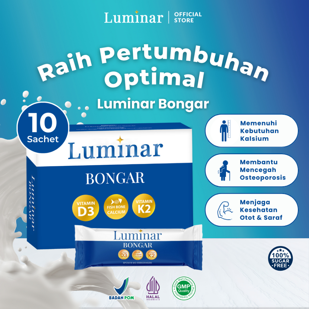Jual Luminar Bongar - Minuman Tinggi Kalsium + Vitamin D3 + Vitamin K2 ...