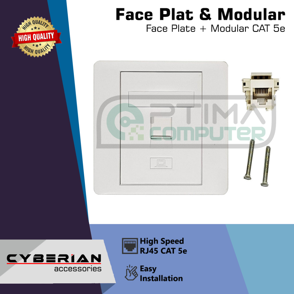Jual Faceplate RJ45 + Modular CAT 5e | Shopee Indonesia