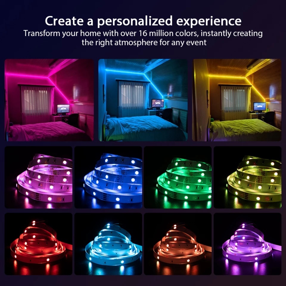 Jual Lampu Gaming LED Strip Lamp Hiasan Kamar Tidur LED Remote Dekorasi ...