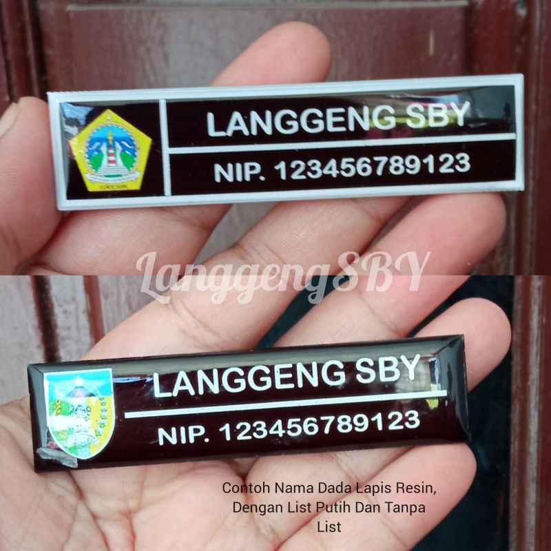 Jual Nama Dada List Putih, Name Tag Full Hitam Papan Nama Peniti Magnet ...