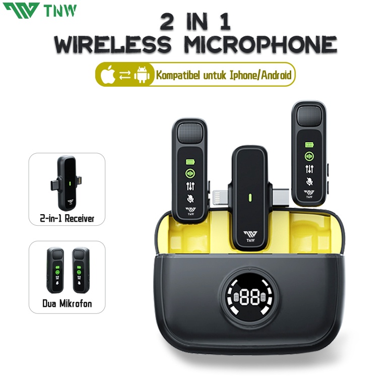 Jual Penjualan Terbanyak TNW A13 Wireless Microphone 2In1 Clip On Mic ...