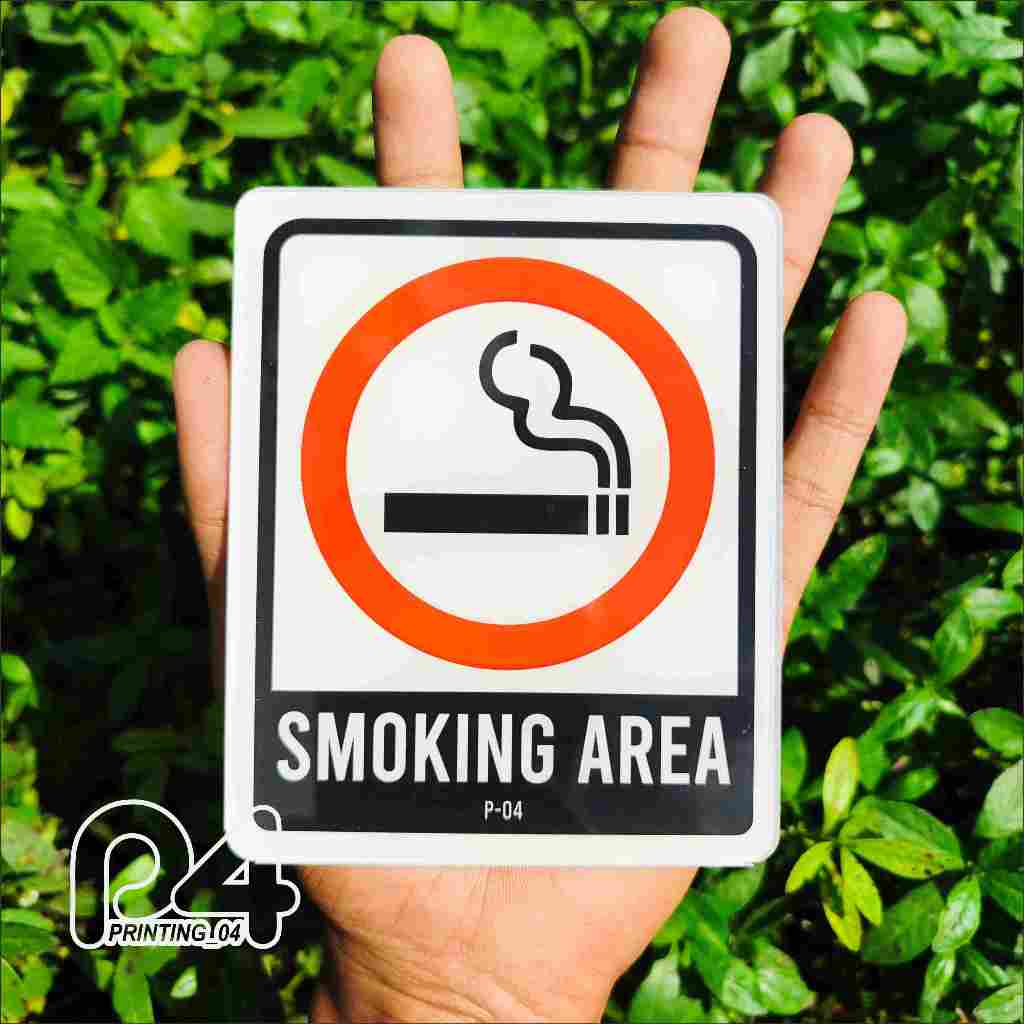 Jual AKRILIK LABEL SIGN SMOKING AREA UKURAN 9X11CM | AREA MOROKOK TANDA ...
