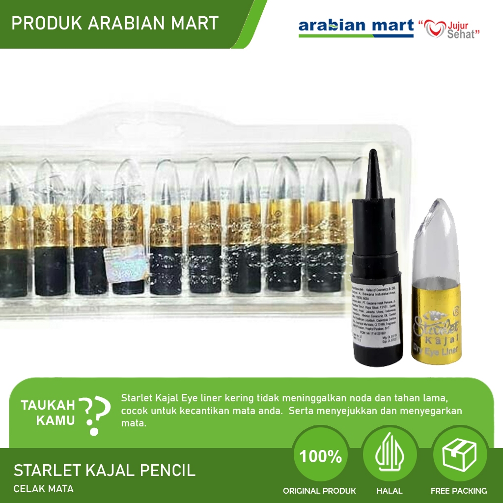 Jual Celak Mata Herbal Starlet Kajal Asli Pakistan Aman Sensasi Mint ...