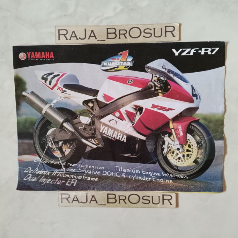 Jual Poster brosur katalog leaflet jadul lawas Yamaha 1999-2000 berisi motor Yamaha YZF R7/Vega ...