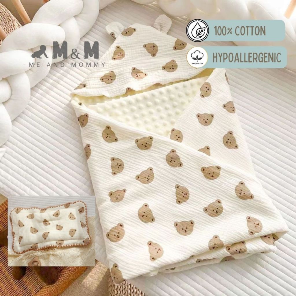 Jual Selimut Baby Blanket Minky Beludru Hoodie Hooded Dot Doted Topi ...