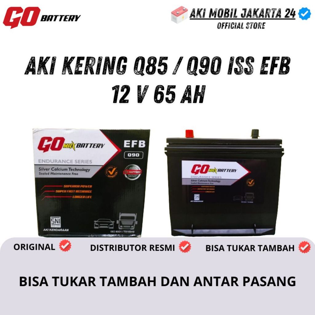 Jual AKI GO BATTERY Q85 ISS EFB 12 V 65 AH NEW XPANDER START STOP MAZDA CX ISS | Shopee Indonesia