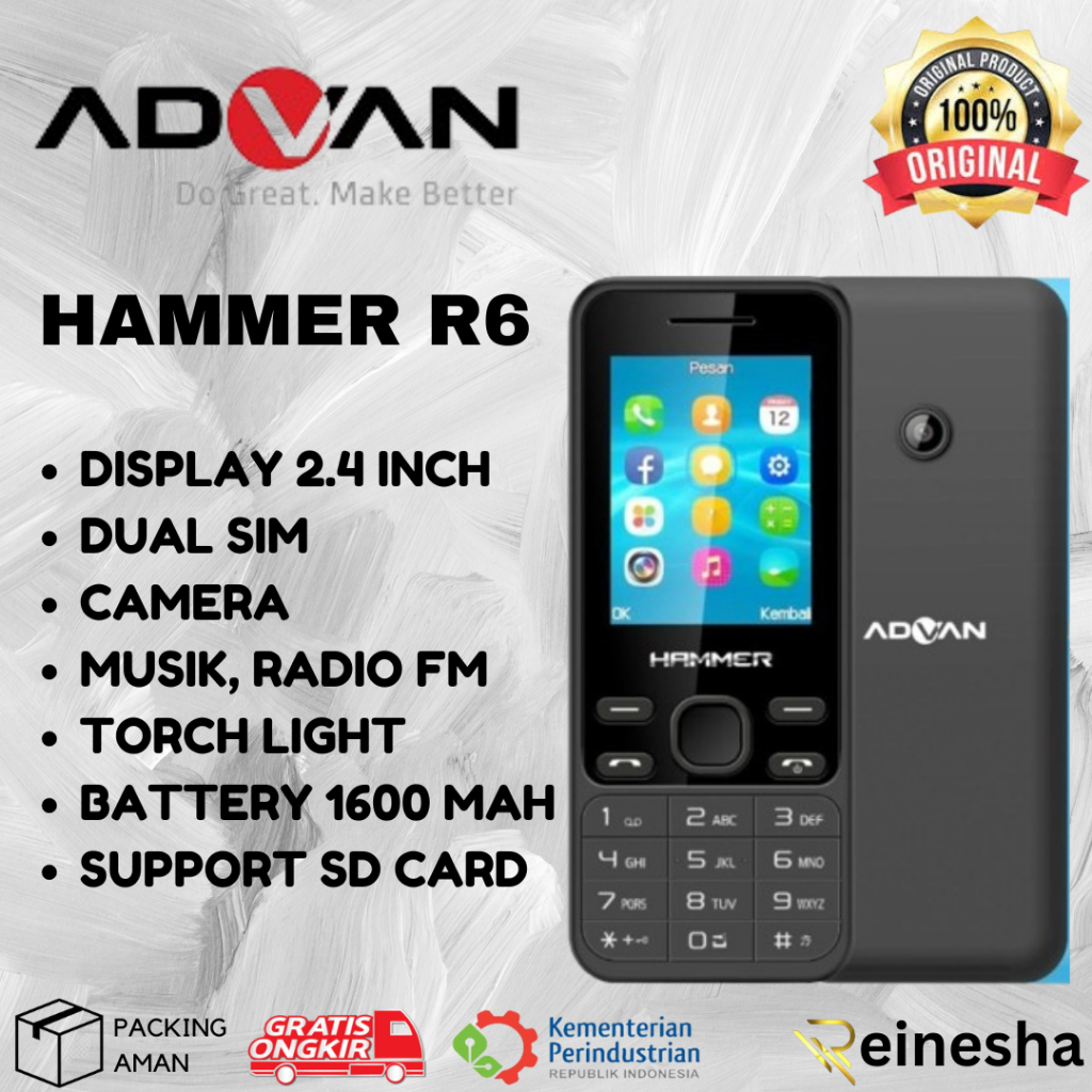 Jual ADVAN HAMMER R6 FEATURE PHONE HP MURAH CANDYBAR GARANSI RESMI ...