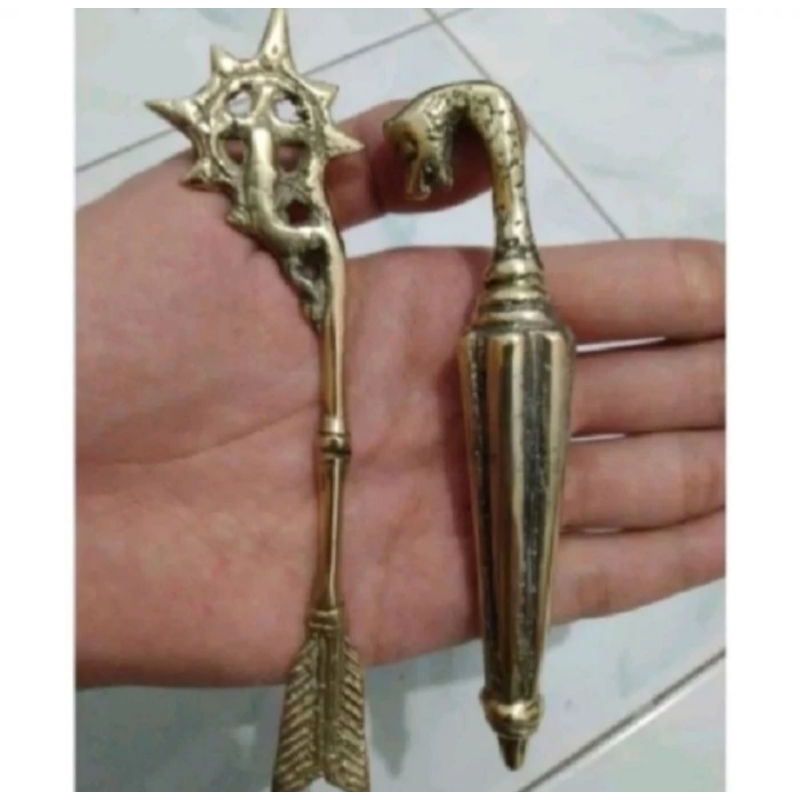 Jual Paket keris payung cacing kanil plus panah cakra kuningan | Shopee ...