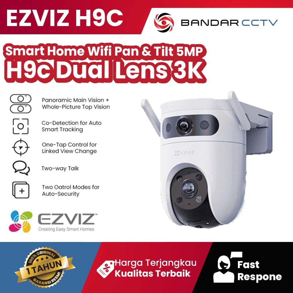 Jual EZVIZ H9c Dual 3K Dual-Lens Pan & Tilt Wi-Fi Camera 5MP | Shopee ...