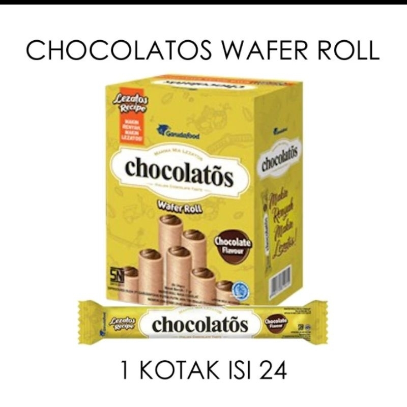 Jual Gary Chocholatos mama mia lezatos wafer Roll Cokelat lumer|| Harga ...