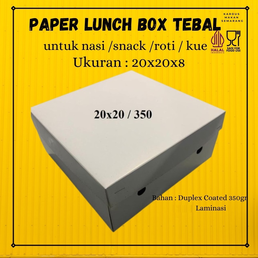 Jual Dus Makanan 20 x 20 Badan Laminasi Roti Box Berkat Kardus Kue ...