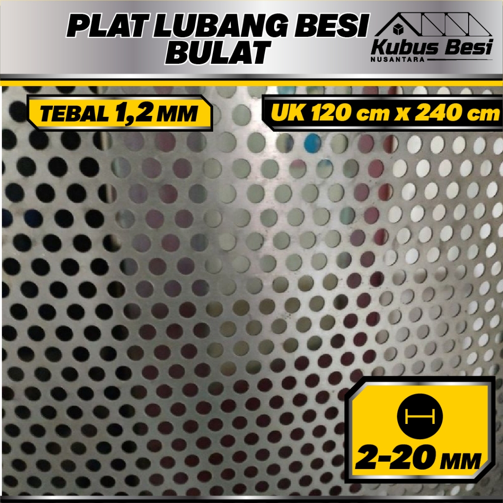 Jual 120x240 cm - Plat Lubang Bulat 2-20 mm - Tebal 1,2 mm. Ram Gril ...