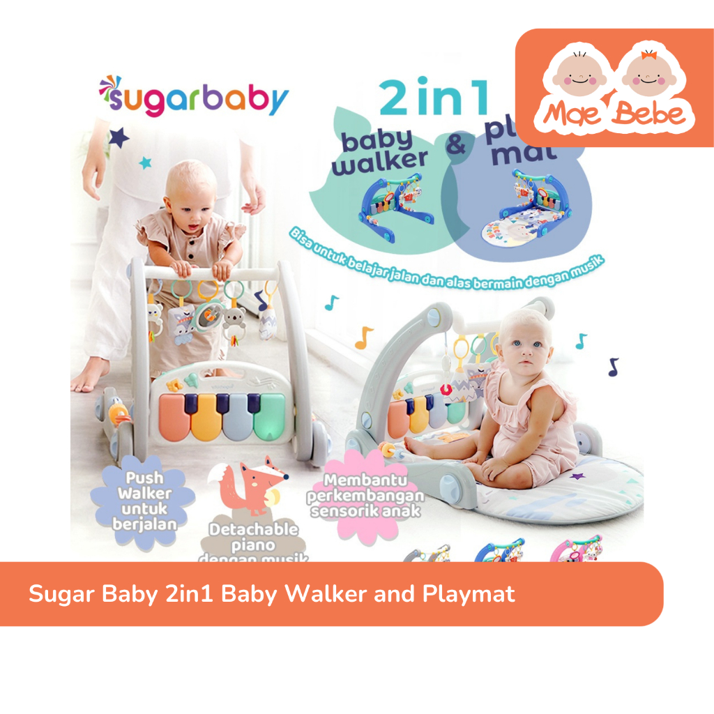 Jual Sugar Baby 2in1 Baby Walker and Playmat Push Walker Alat Bantu ...