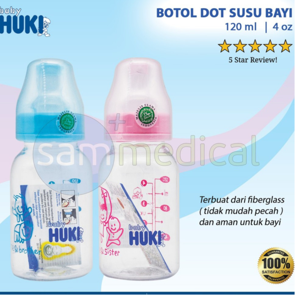 Jual Baby Huki Botol Dot Round 4 oz 120 ml / Botol Susu Anak / Dot ...