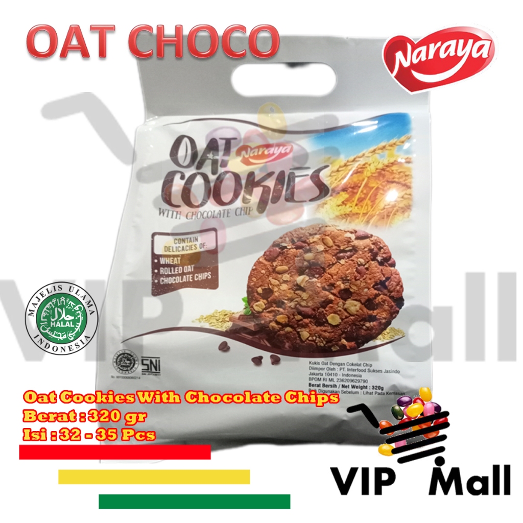 Jual Naraya Oat Cookies With Choco Chips 320Gr. | Shopee Indonesia