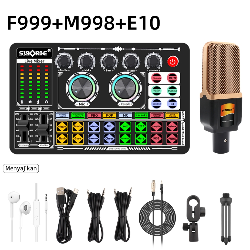 Jual Siborie Soundcard F999 Audio USB External Sound Card mic Mixer ...