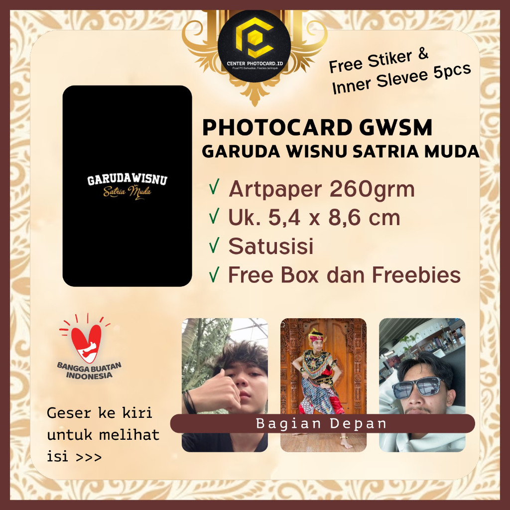 Jual Photocard Garuda Wisnu Satria Muda isi 100 Pcs (Limited Edition) | Bonus Stiker dan Inner ...