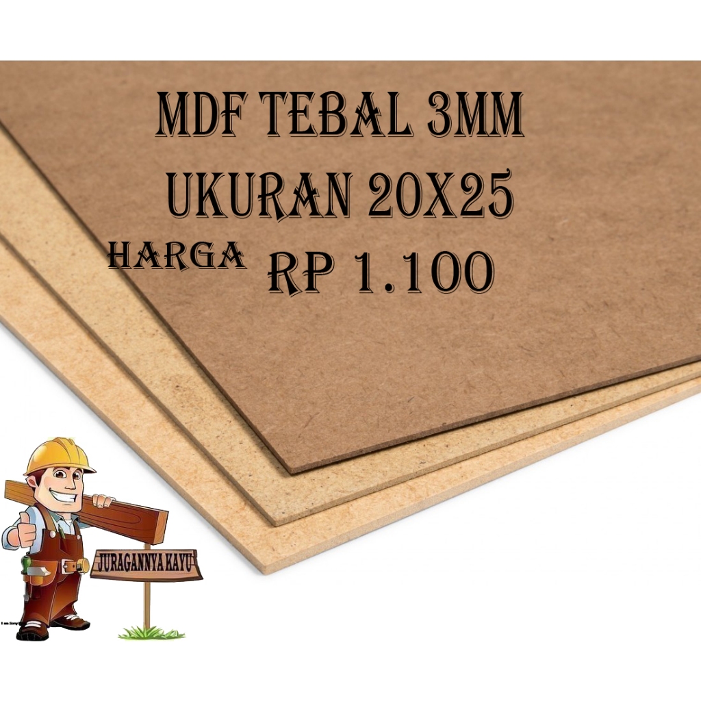 Jual PAPAN MDF 3mm Ukuran 20x25 cm | Shopee Indonesia