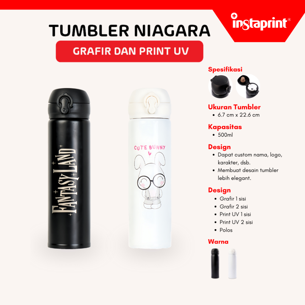 Jual Tumbler Custom Niagara Laser Grafir/Print Grafir/Print UV/UV Nama ...
