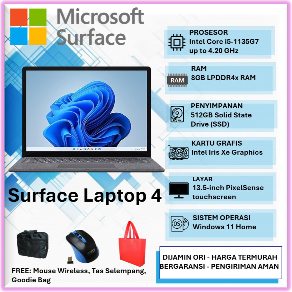 Jual Microsoft Surface Laptop 4 Intel core i5 8GB 512GB SSD 13 inch ...