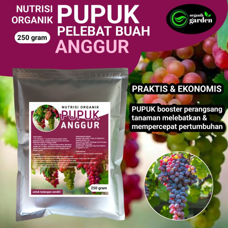 Jual pupuk pelebat buah ANGGUR | booster melebatkan secara maksimal 250gram | Shopee Indonesia