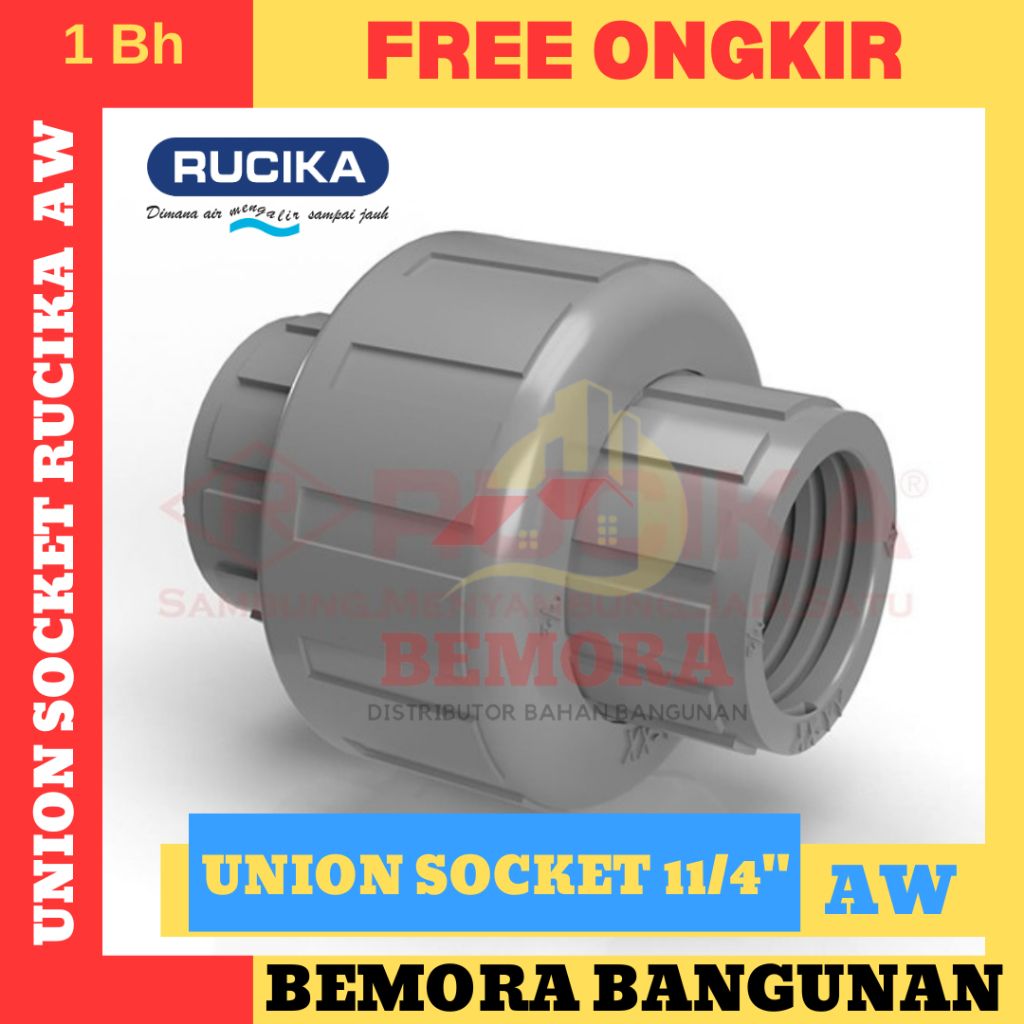 Jual Water mur pvc 1 1/4" aw rucika / Fitting pvc union sok (Eceran 1 ...