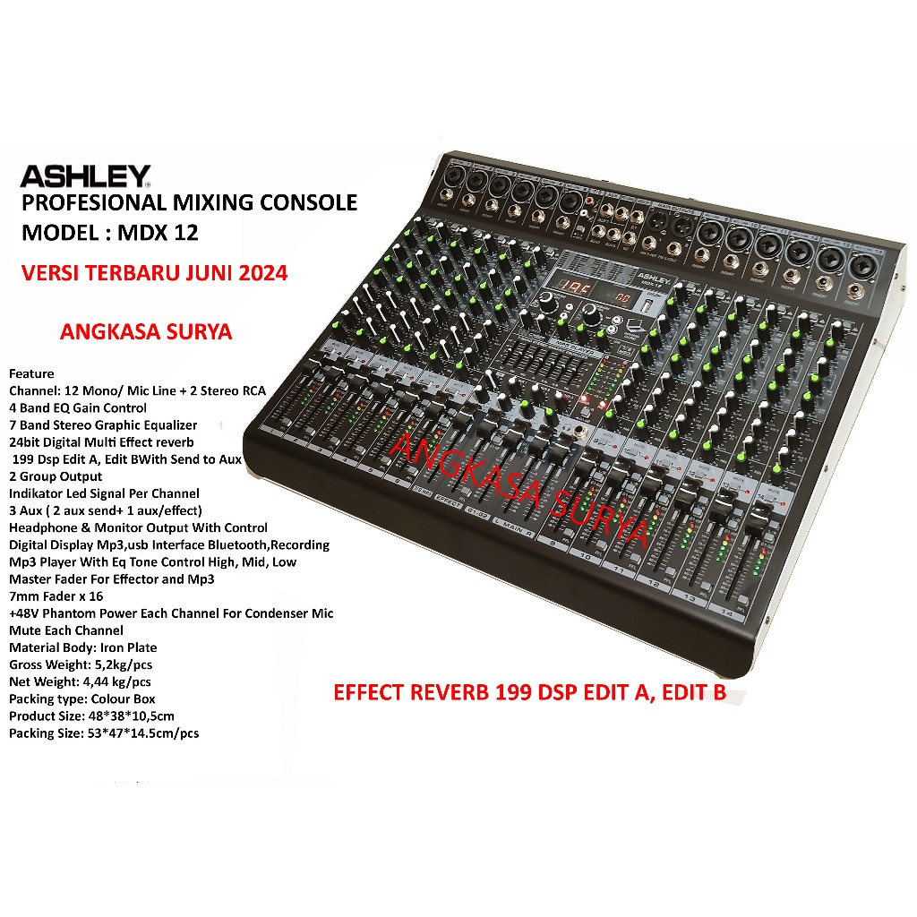 Jual Mixer ASHLEY MDX 12 ORIGINAL / Mixer Ashley MDX12 , 12 Channel | Shopee Indonesia