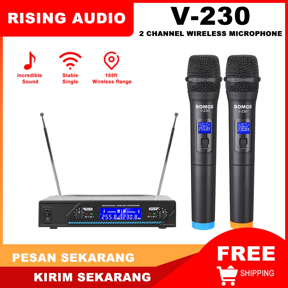 Jual RISING AUDIO Karaoke Microphone System with 2 Wireless Handheld ...