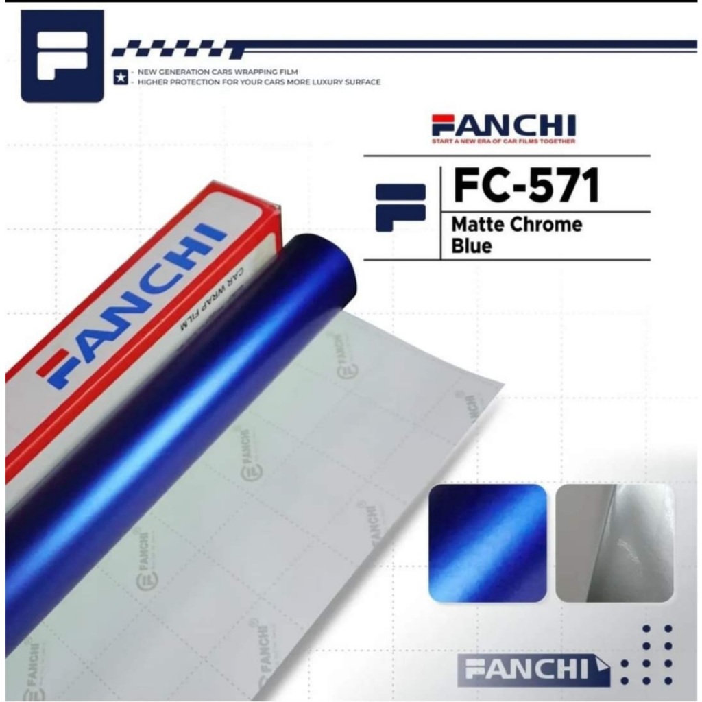 Jual Sticker Fanchi FC571 Matte Chrome Blue biru Metallic Metalik Doff ...