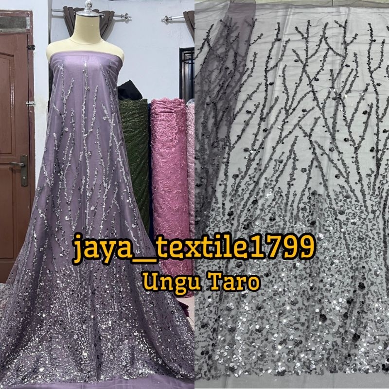 Jual kain tulle Payet Premium / Tile full Payet akar / tile Payet harga ...