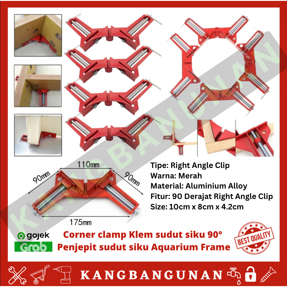 Jual Corner clamp Klem sudut siku 90° Penjepit sudut siku Aquarium ...