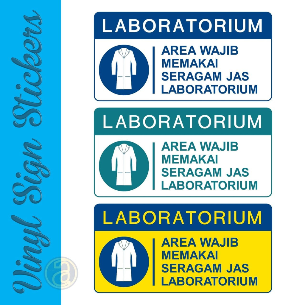 Jual Sticker Sign 15x30 cm Area Wajib Memakai Seragam Jas Laboratorium ...