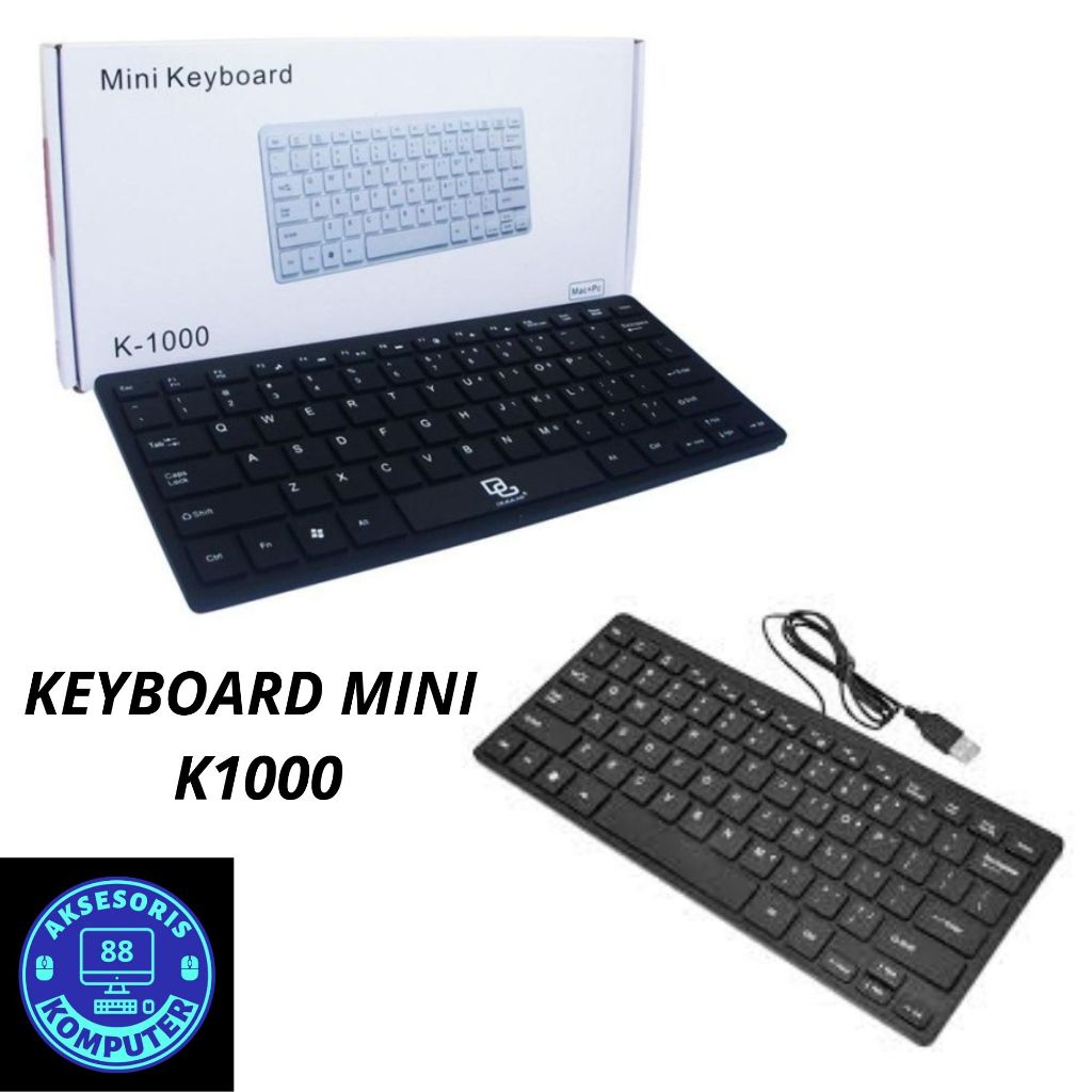 Jual KEYBOARD MINI CHICLET K1000 BLACK / KEYBOARD MINI K1000 | Shopee ...