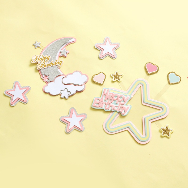 Jual Cake Topper Moon Pink / Hiasan Topper Kue dengan Bentuk Bulan / Dekorasi Tart / Cupcakes ...