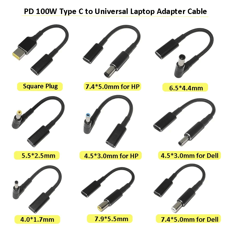 Jual 100W PD USB Type C to DC Male Plug Converter Kabel USB C Female to ...
