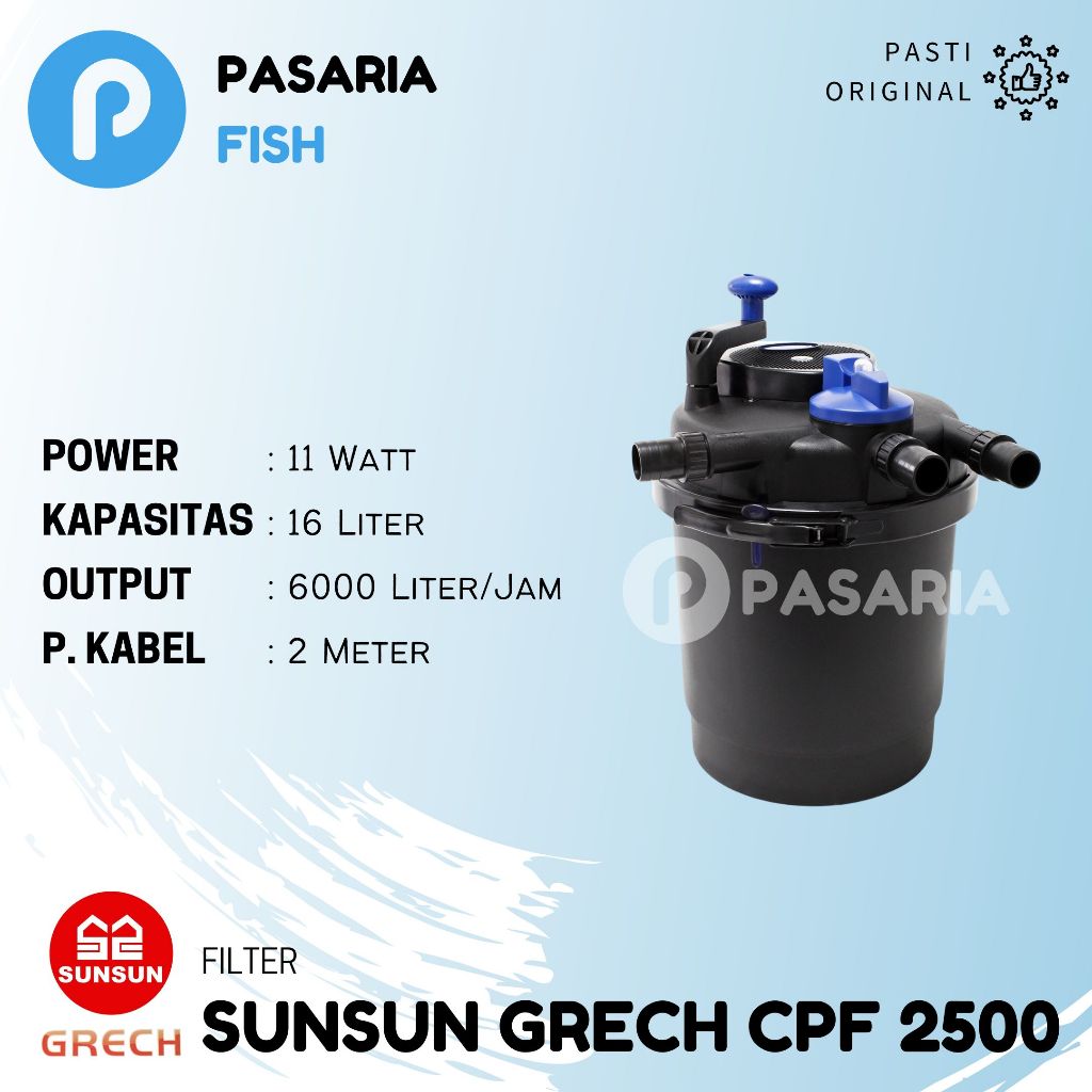Jual SUNSUN GRECH CPF2500/External Filter CPF 2500 6000 Liter/Jam UV ...