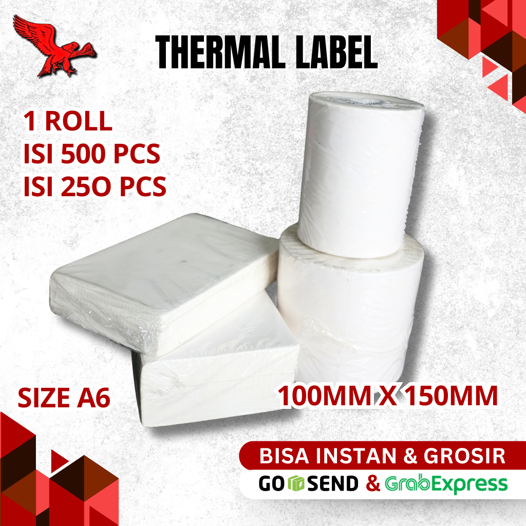 Jual Kertas Thermail Stiker Thermal 100x150 isi 500 & 250 lembar, Label ...