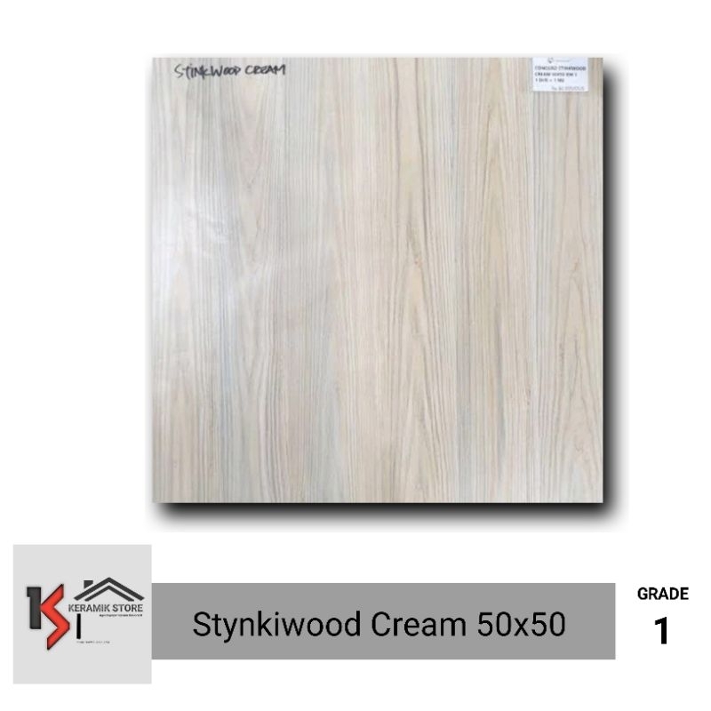 Jual keramik lantai 50x50 matt doff kesat keramik motif kayu stinkywood cream concord | Shopee ...