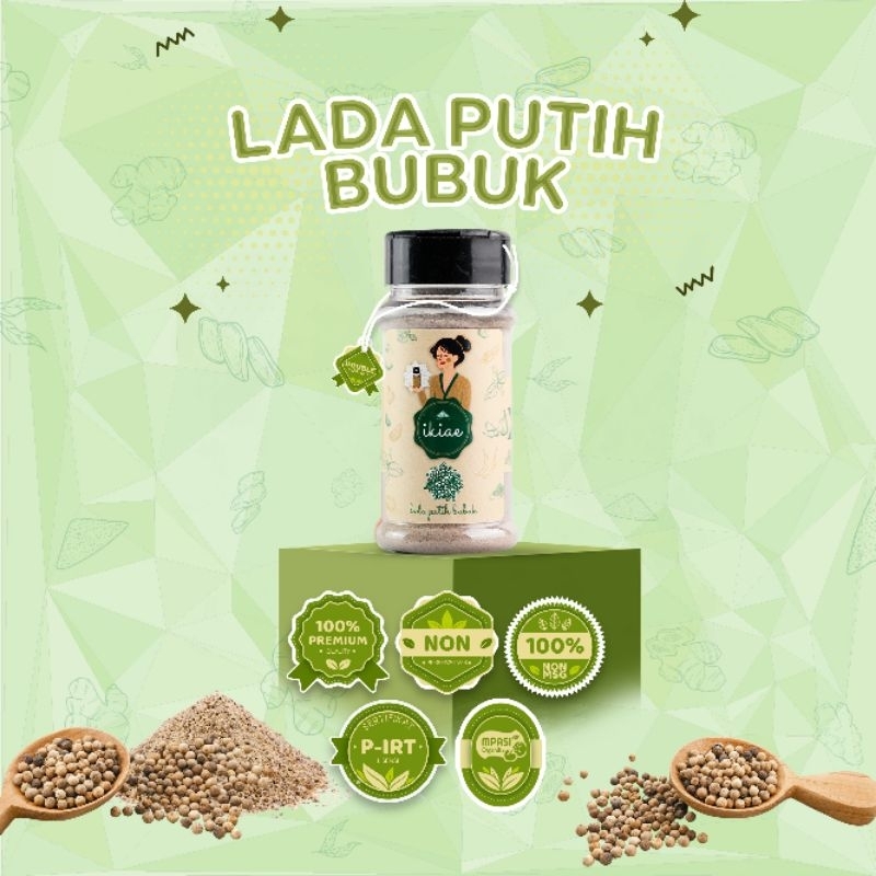 Jual IKIAE - Lada Putih Bubuk Bumbu Masak Dapur Rempah 60gr | Shopee ...