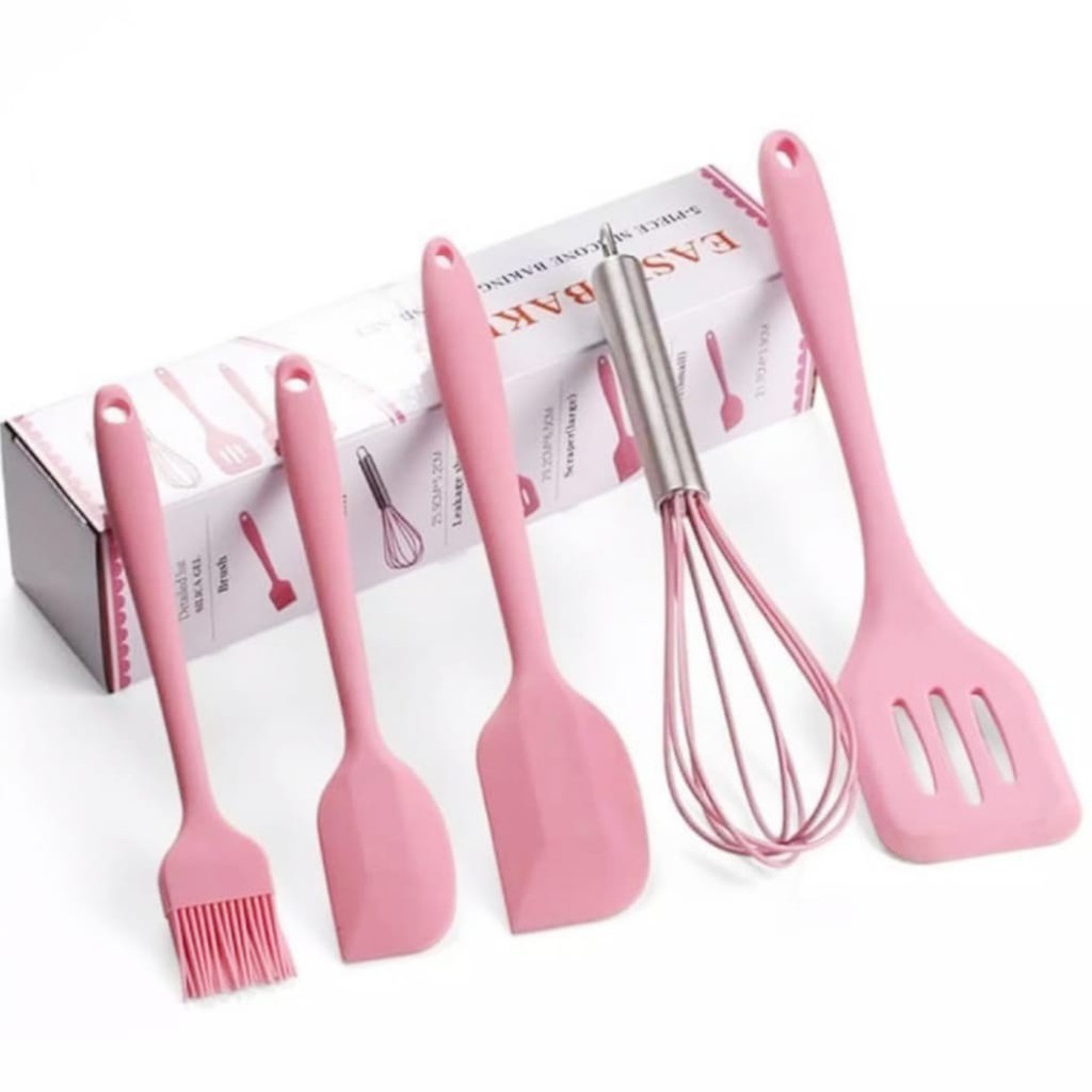 Jual [ ANSA88 ] Spatula set 5in1 set spatula silikon anti panas ...