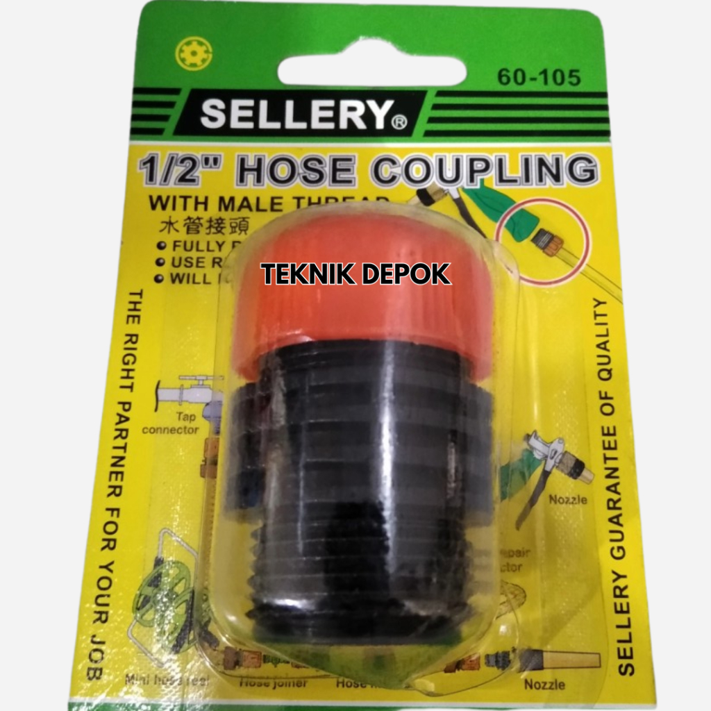 Jual Sambungan Selang Air Dengan Drat Luar 1/2 inch Hose Coupling With ...